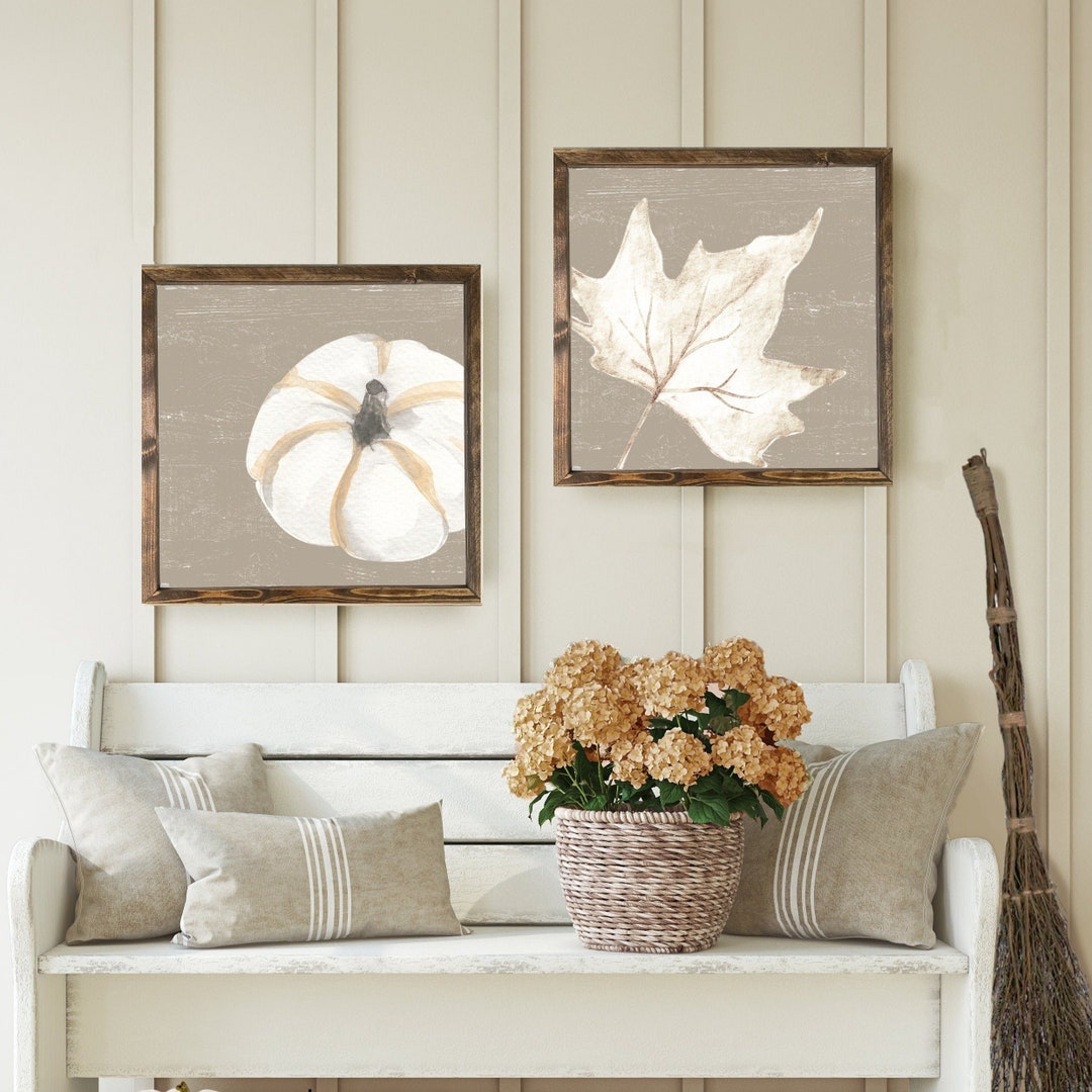 Farmhouse Fall Wood Framed Signs Set, Fall Wood Framed Signs, Fall Wall ...