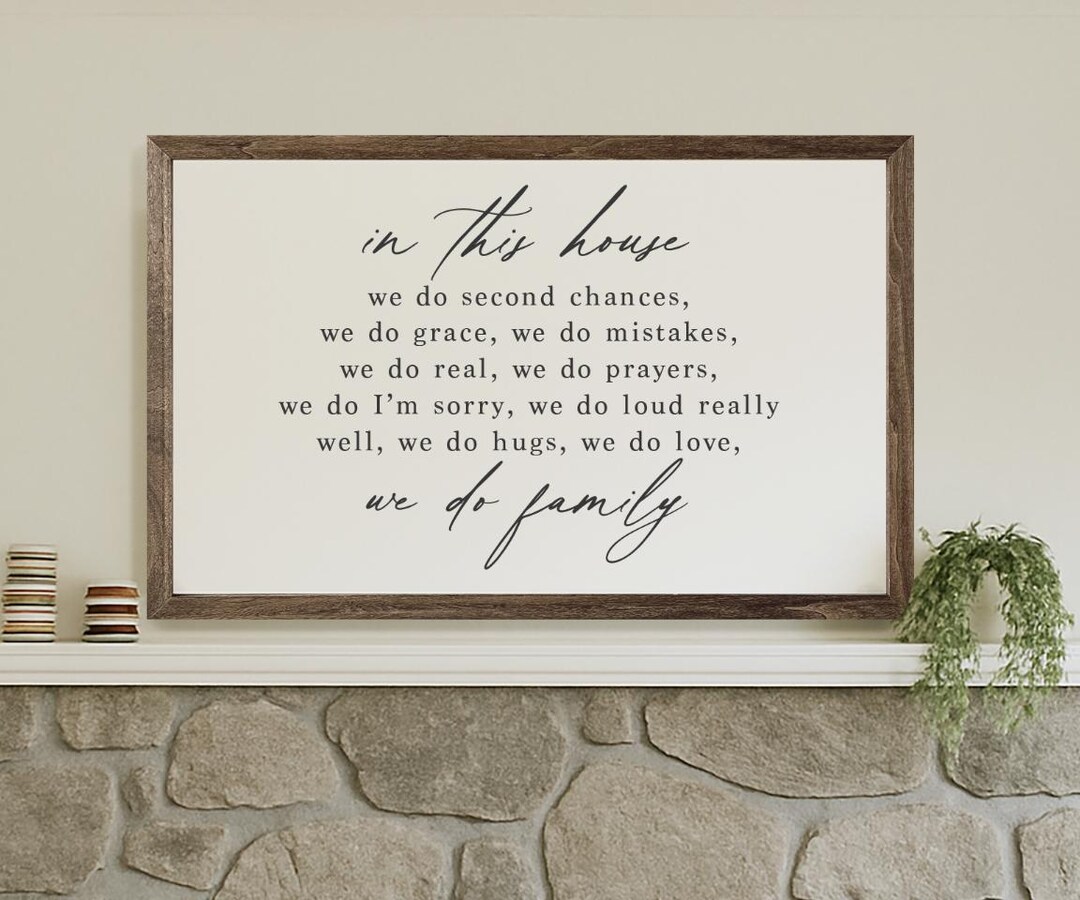 In This House We Do Second Chances Sign | Wood Framed Sign | Wood Wall ...