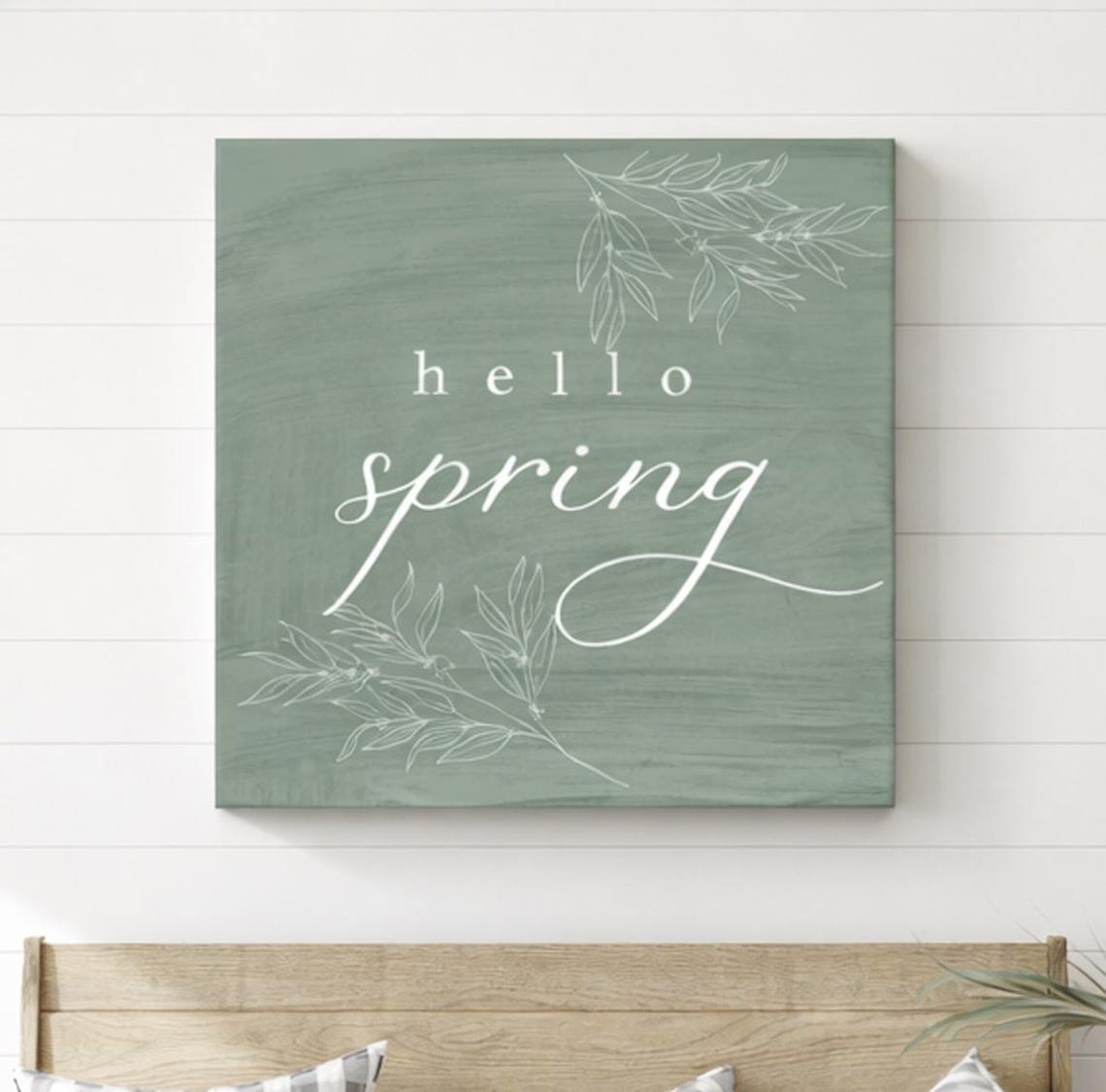 Hello Spring Sign | Spring Canvas Sign | Farmhouse Spring Decor ...