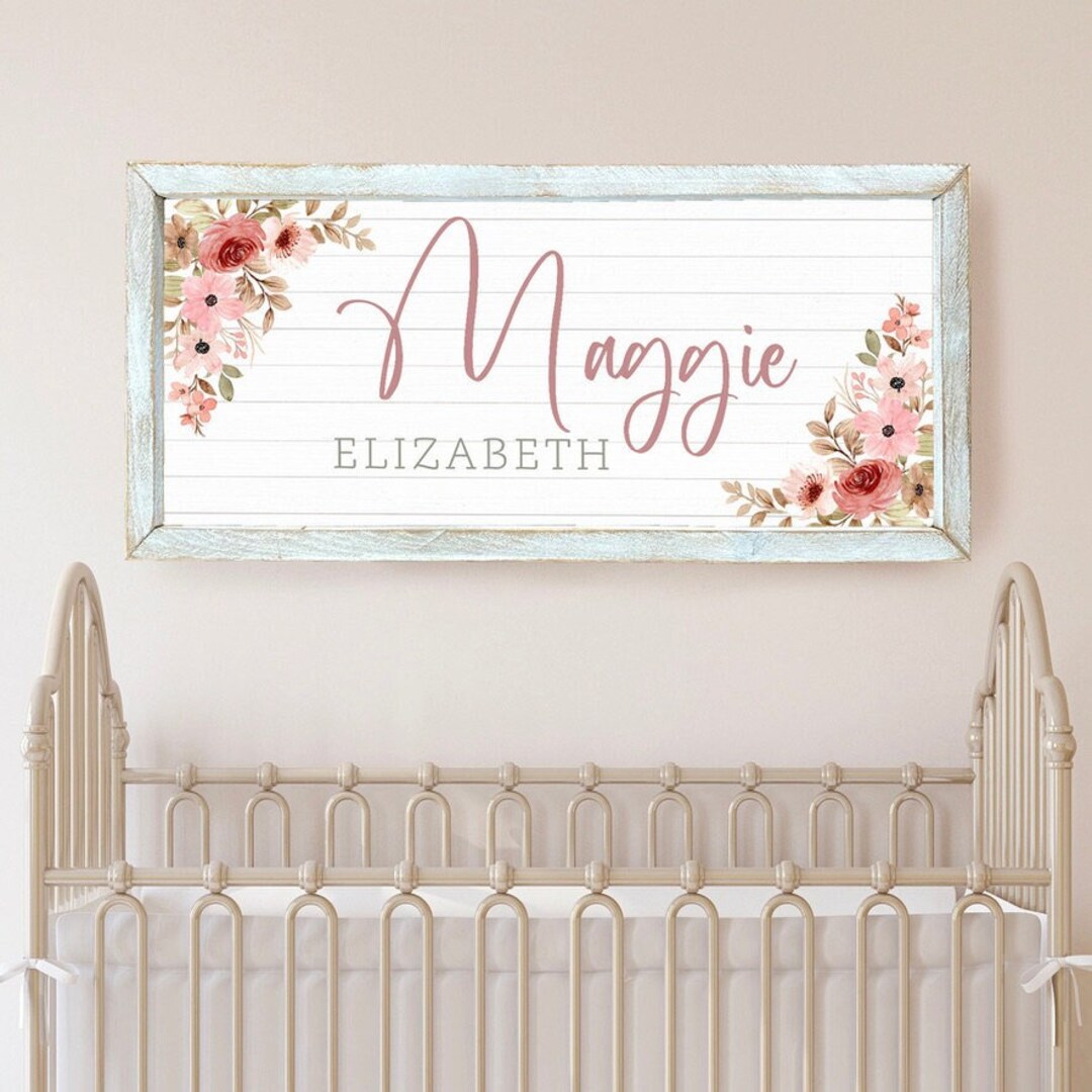 Personalized Nursery Name Sign | Custom Nursery Baby Name Sign | Custom ...
