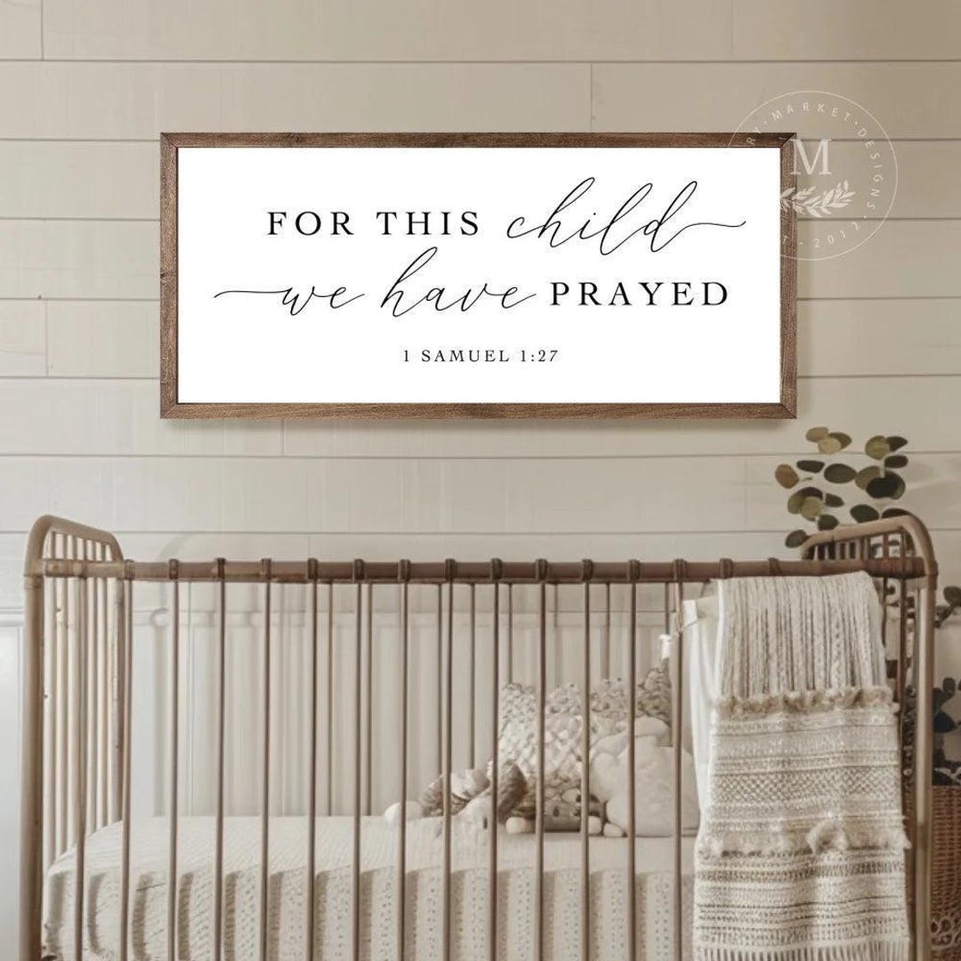 For This Child We Have Prayed Wood Framed Sign, Nursery Sign, Wall Art ...