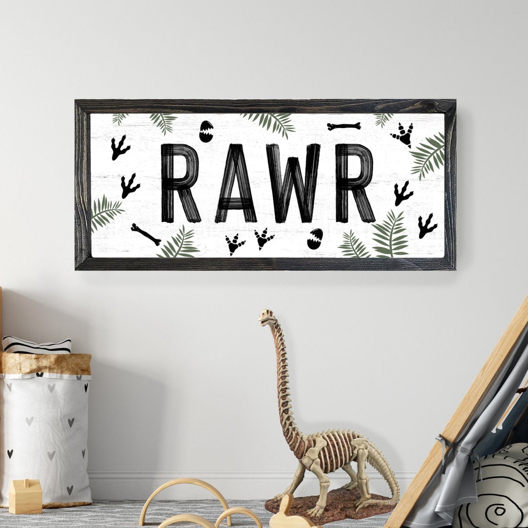 Rawr Dinosaur Sign, Dinosaur Art, Dinosaur Prints, Dinosaur Decor, Boys ...