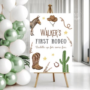 Personalized Rodeo Cowboy Birthday Party Sign, Cowboy Party Sign, Rodeo ...
