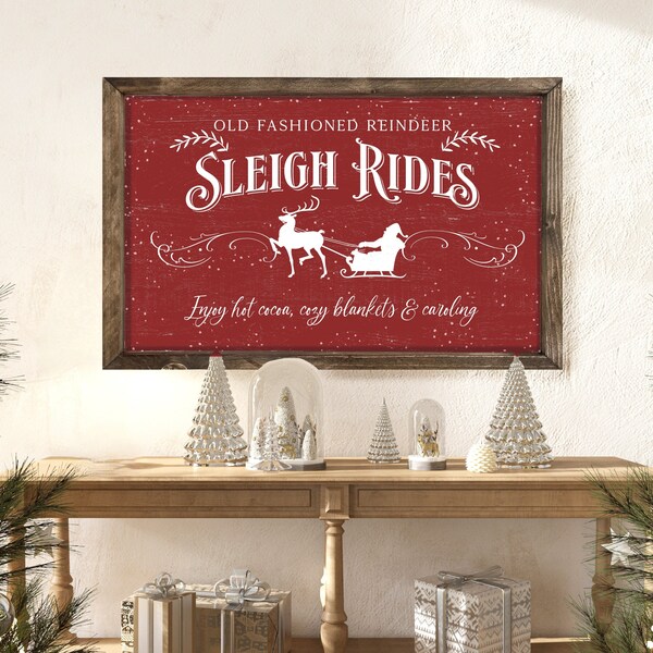 Large Sleigh Rides Sign - Etsy