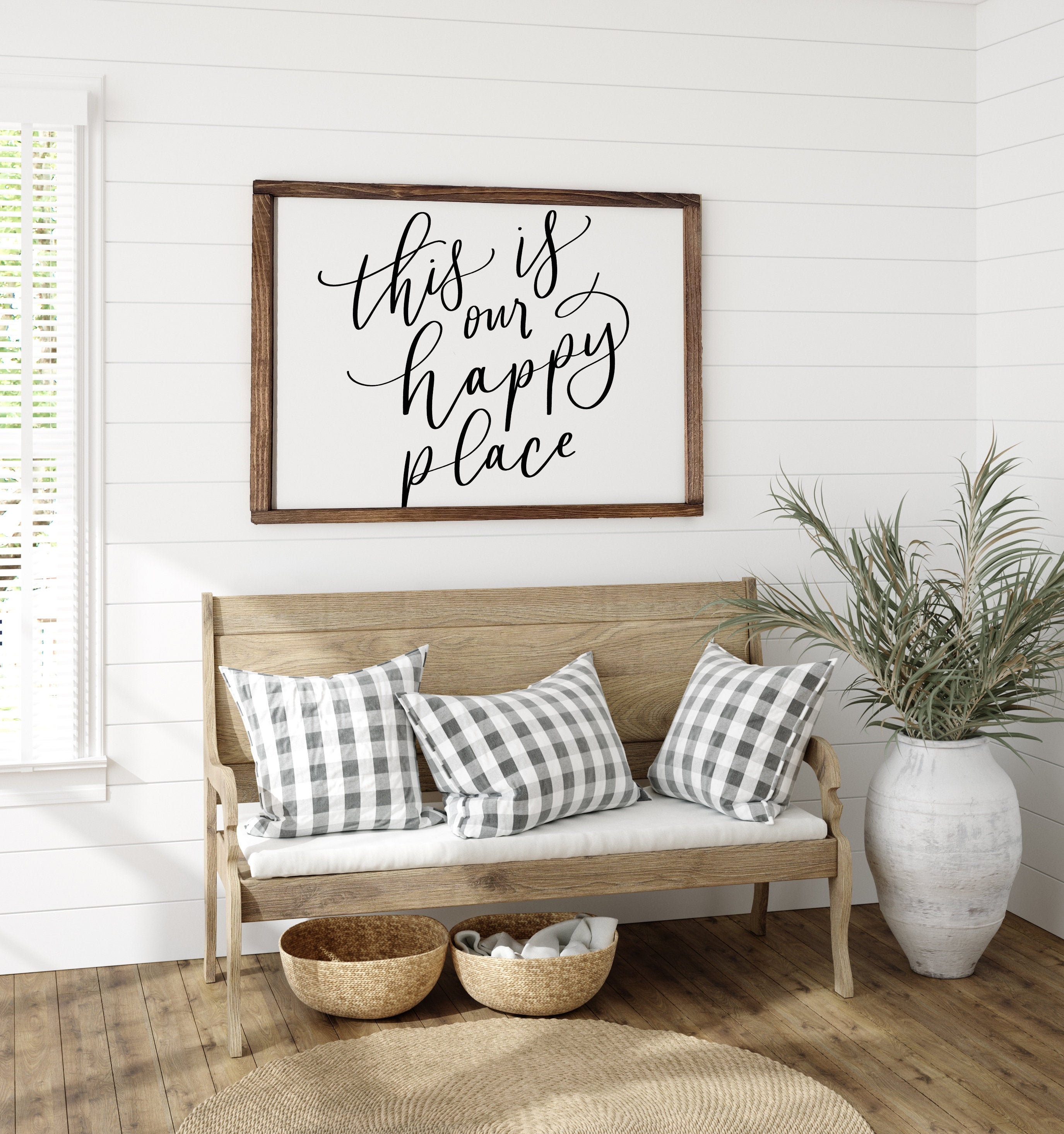 This is Our Happy Place Sign Living Room Signs Wood Framed - Etsy