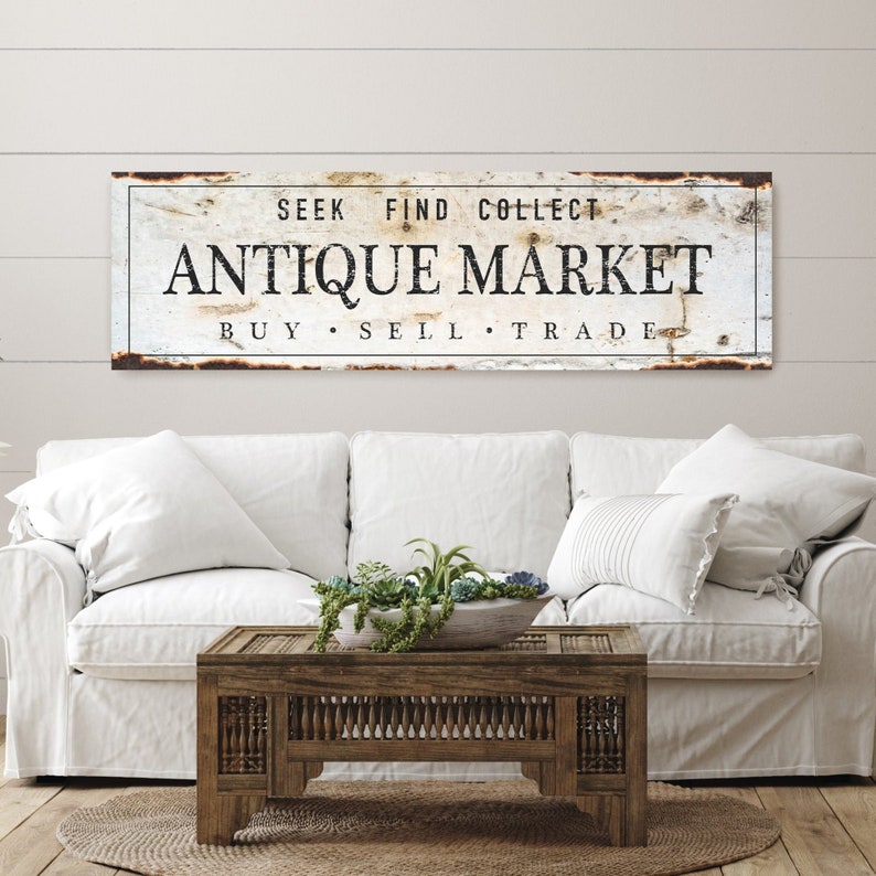 Antique Market Vintage Metal Sign Antique Market Sign - Etsy