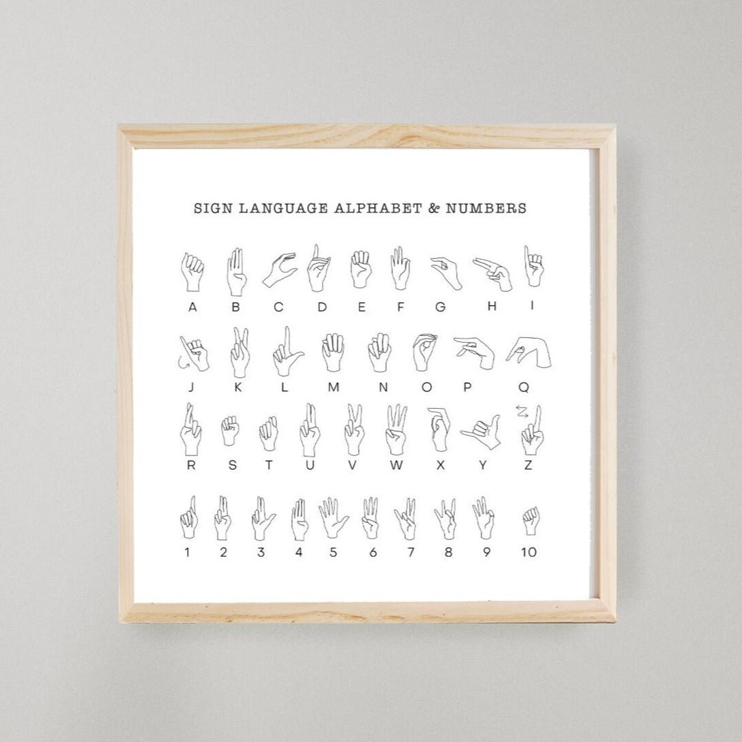 ASL Sign Language Alphabet Sign, Teacher Art, School Room Art ...