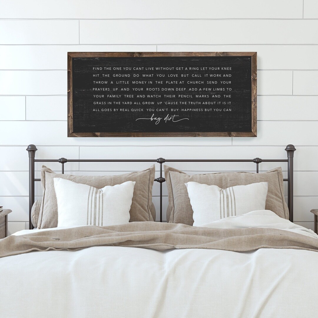 Buy Dirt Wood Framed Sign Farmhouse Sign Bedroom Sign Above Bed Sign ...