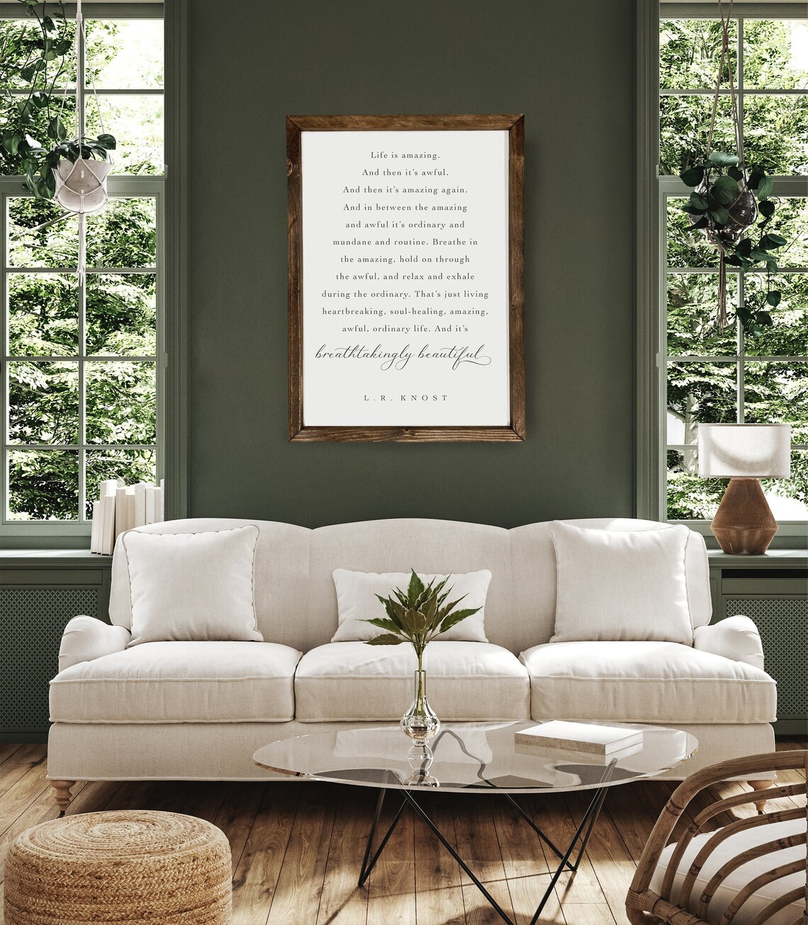 Life is Amazing Wood Framed Sign LR Knost Quote - Etsy