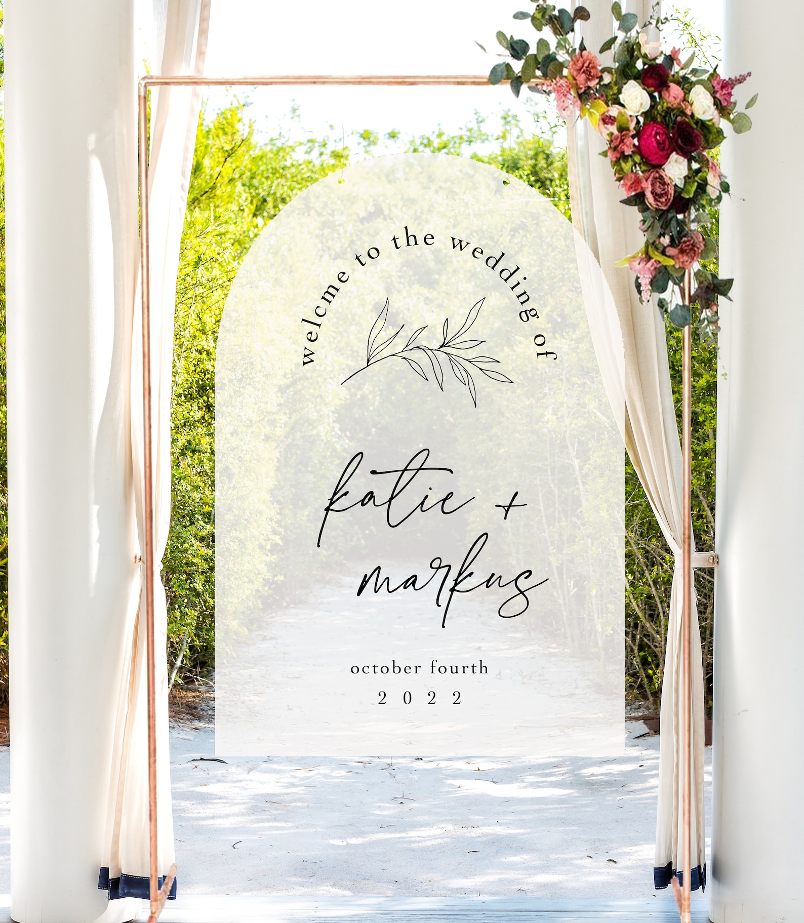Arched Acrylic Wedding Welcome Sign FROSTED 30x21 Arched | Etsy