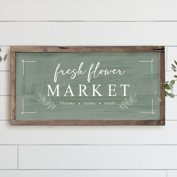 Fresh Flower Market Sign - Etsy
