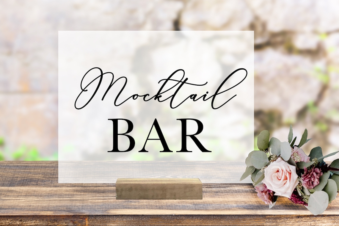 Acrylic Mocktail Bar Sign Acrylic Wedding Sign Mocktail Bar - Etsy UK