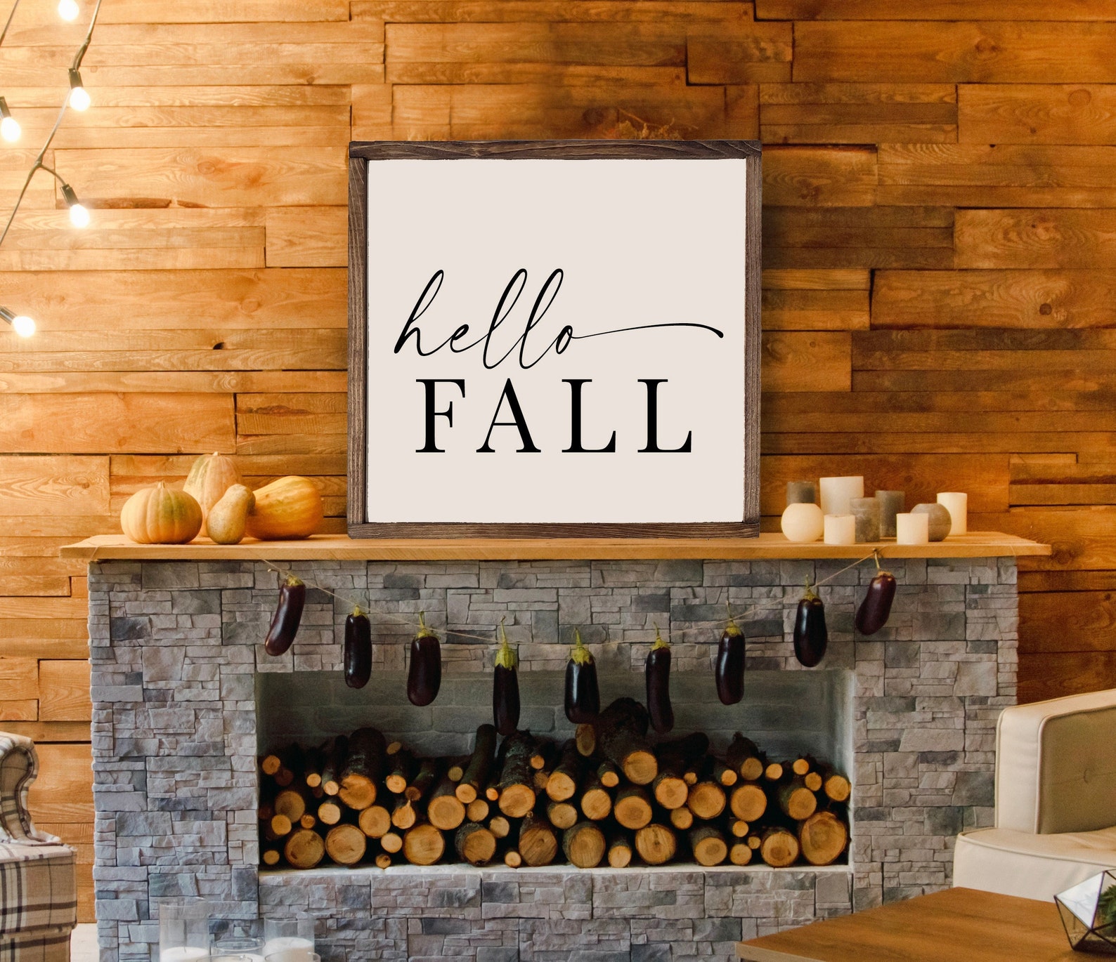 Hello Fall Sign Fall Sign Fall Home Decor Living Room Sign - Etsy Canada