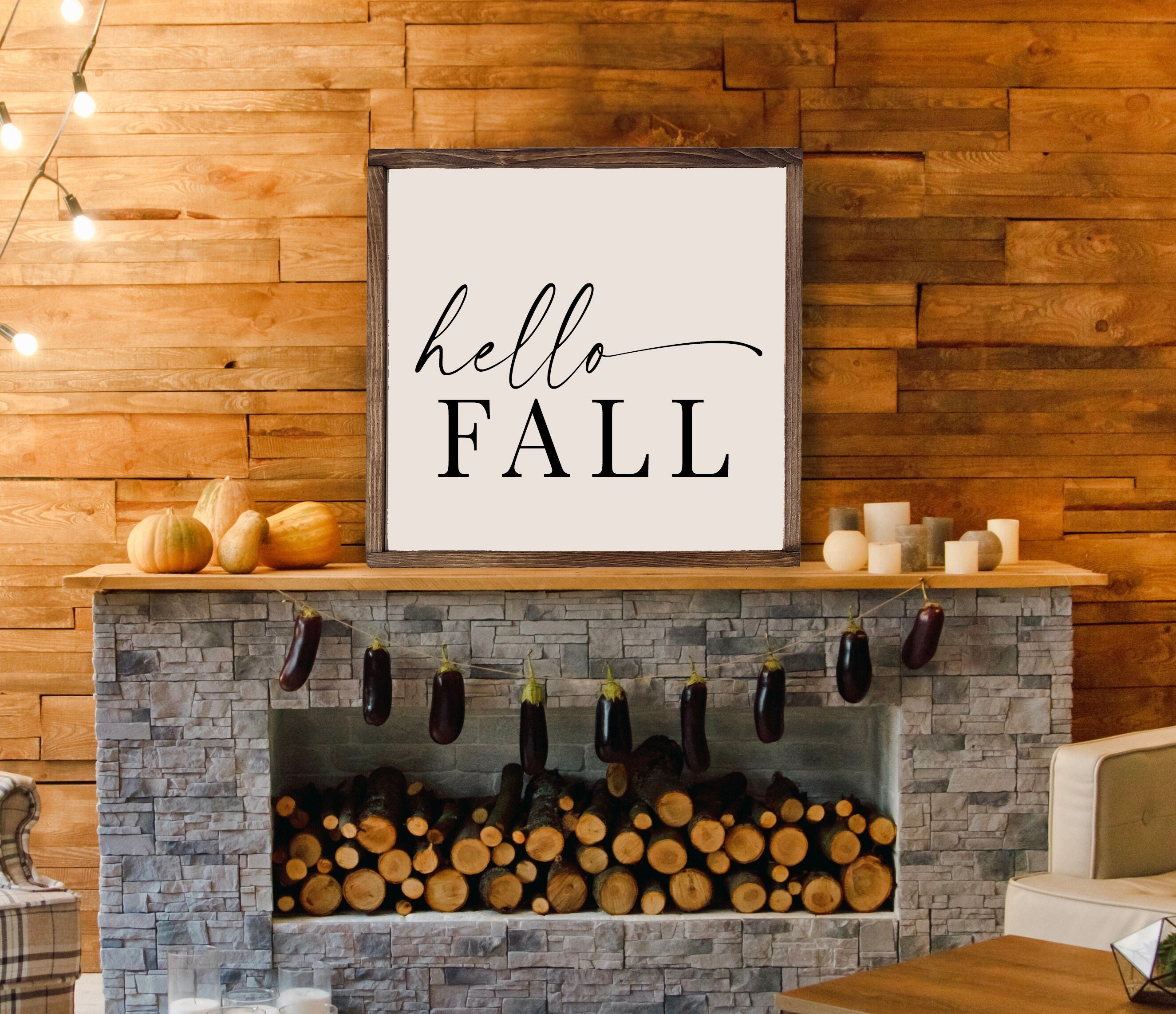 Hello Fall Sign Fall Sign Fall Home Decor Living Room Sign - Etsy