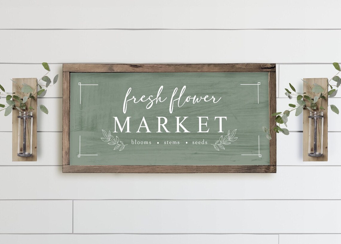 Fresh Flower Market Sign Spring Sign Living Room Sign - Etsy