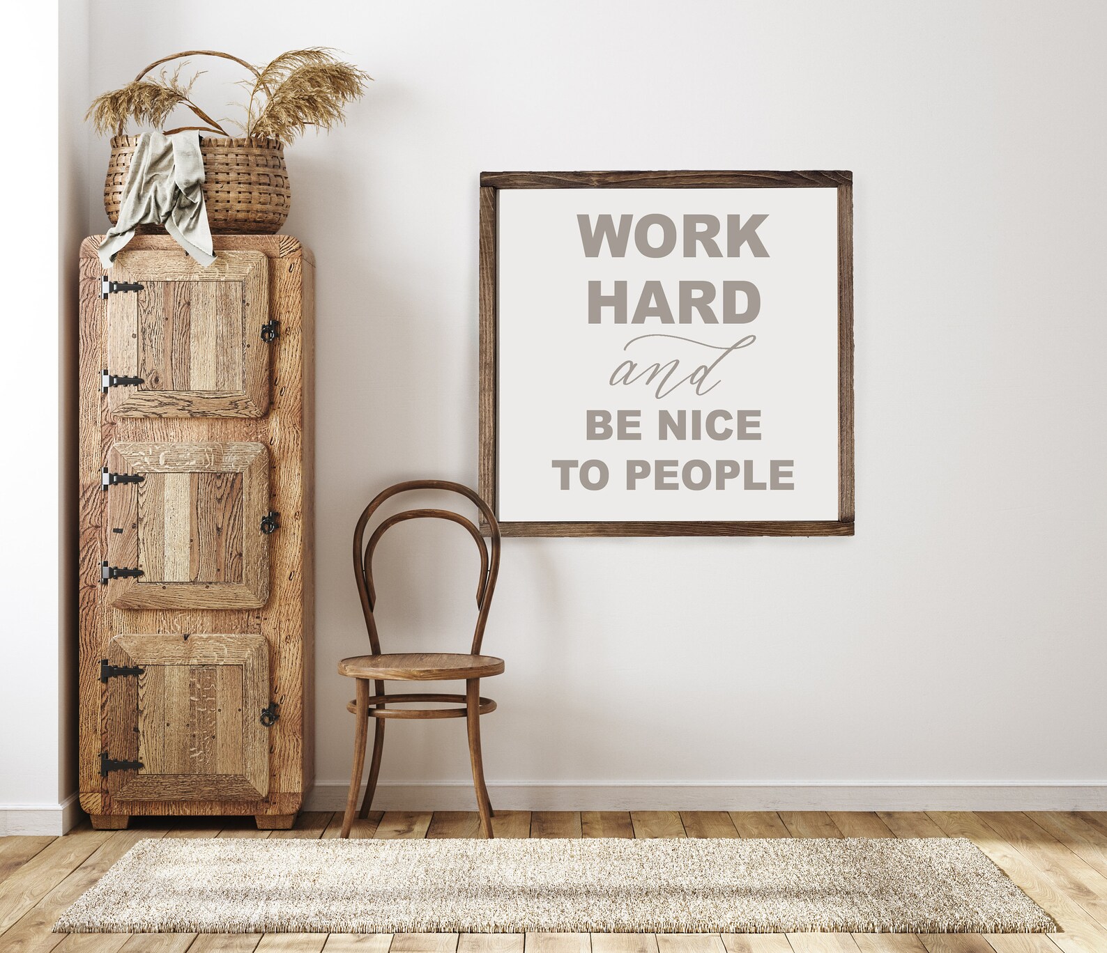Inspirational Signs Work Hard and Be Nice to People Home - Etsy