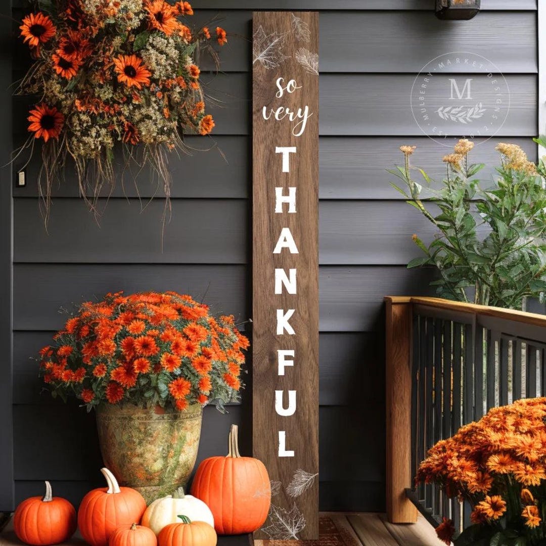So Very Thankful Porch Sign, Autumn Sign, Fall Sign - Etsy