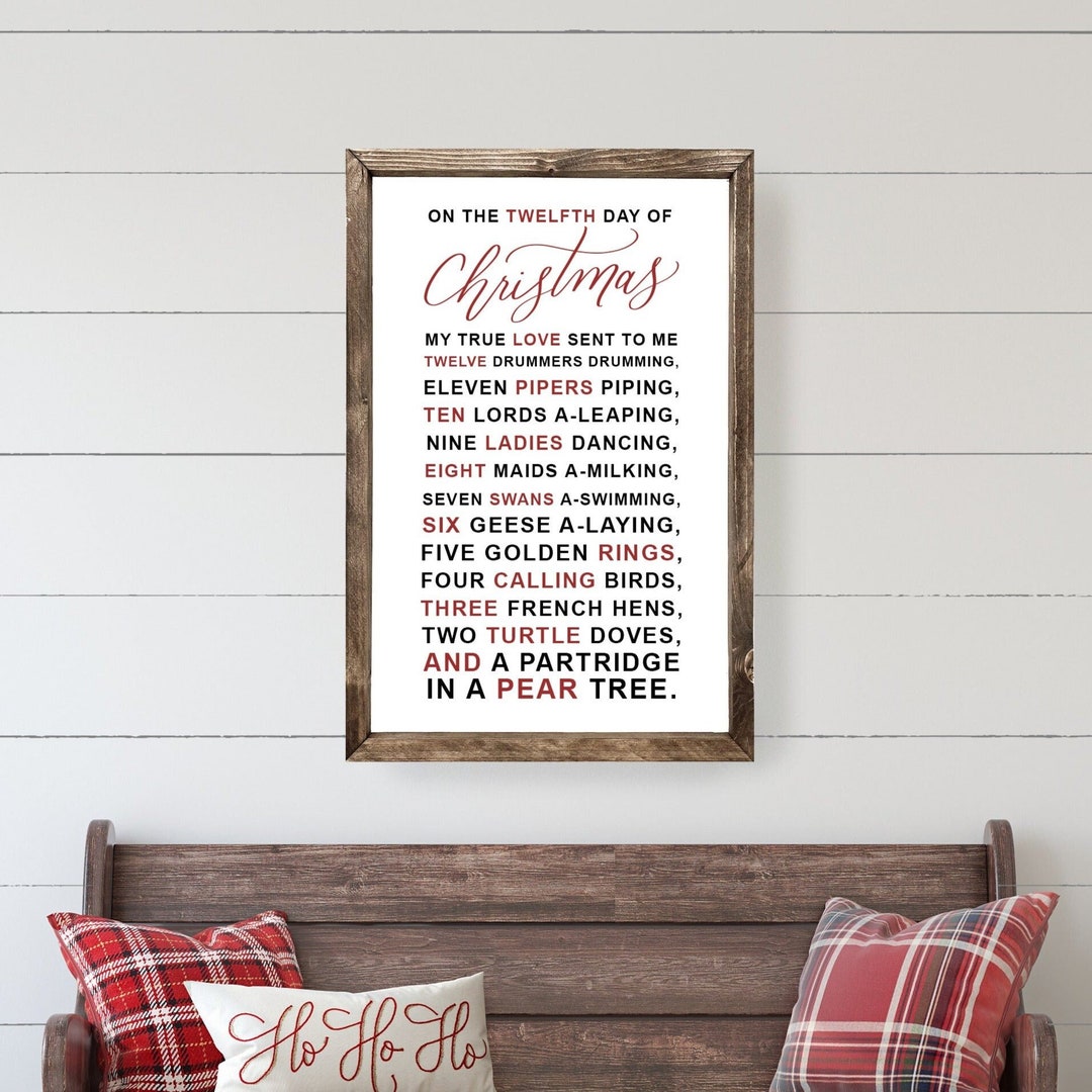 12 Days of Christmas Farmhouse Christmas Sign, 12th Day of Christmas ...