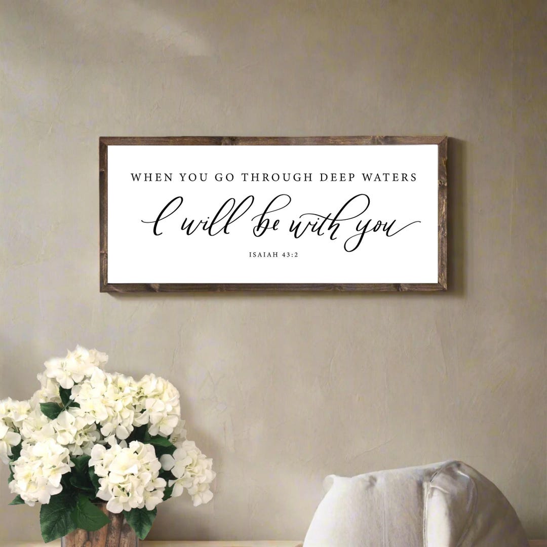 When You Go Through Deep Waters Isaiah 43:2 Christian Wall Art Bible ...