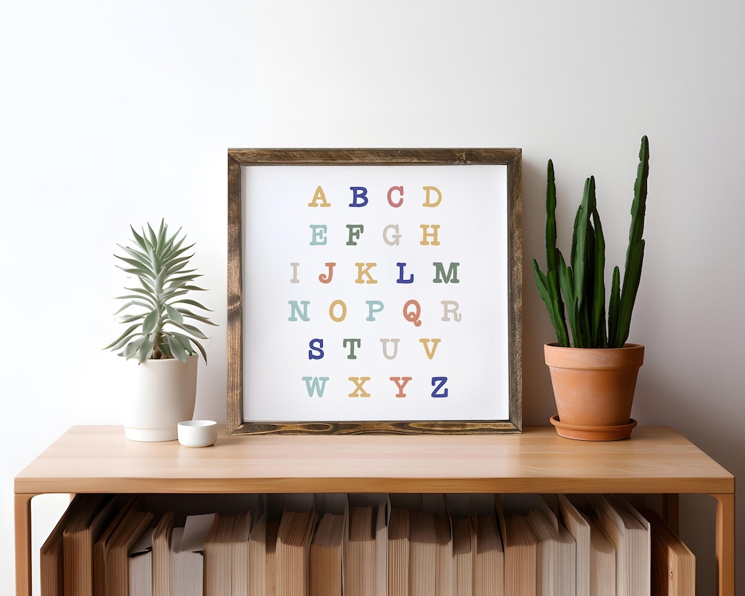 Colorful Kids Alphabet Sign, Teacher Art, School Room Art, Homeschool ...