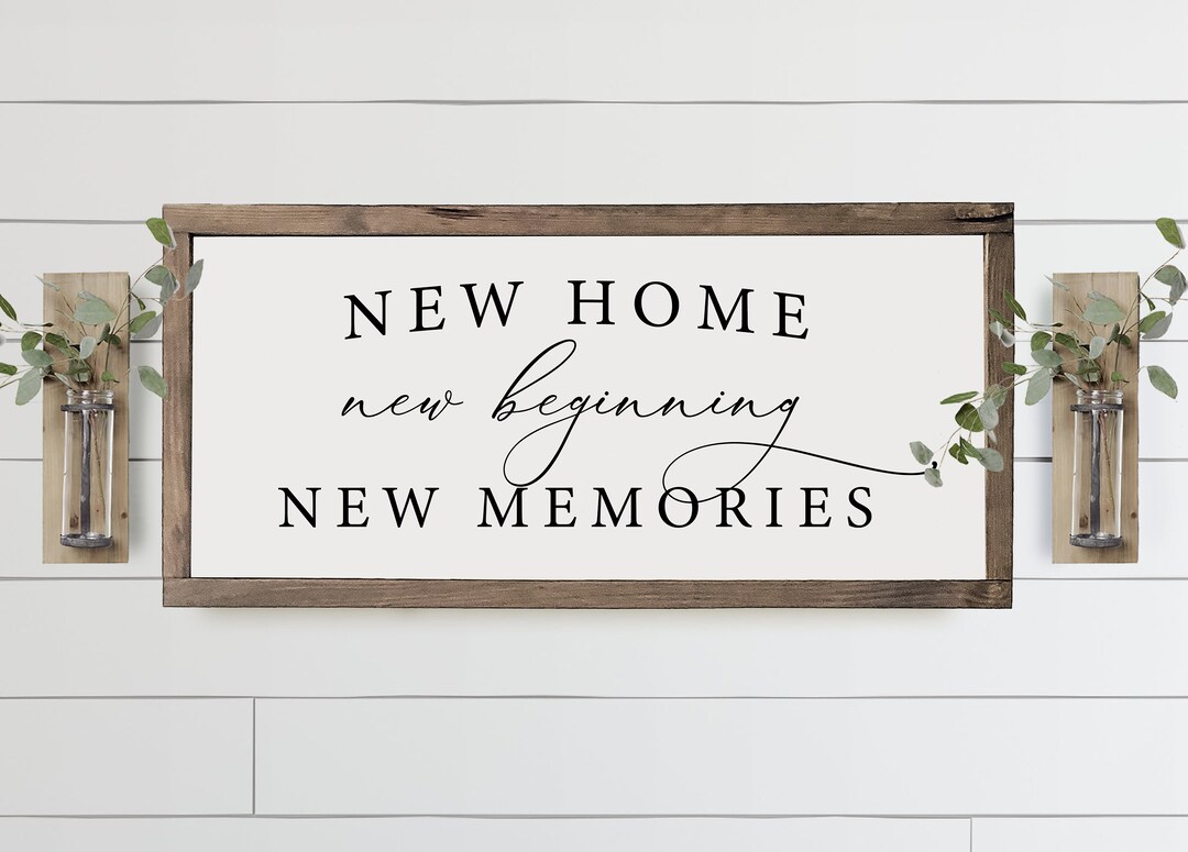 New Home New Beginning Entryway Sign Farmhouse Signs Housewarming Gift ...