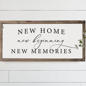 New Home New Beginning Entryway Sign Farmhouse Signs Housewarming Gift ...