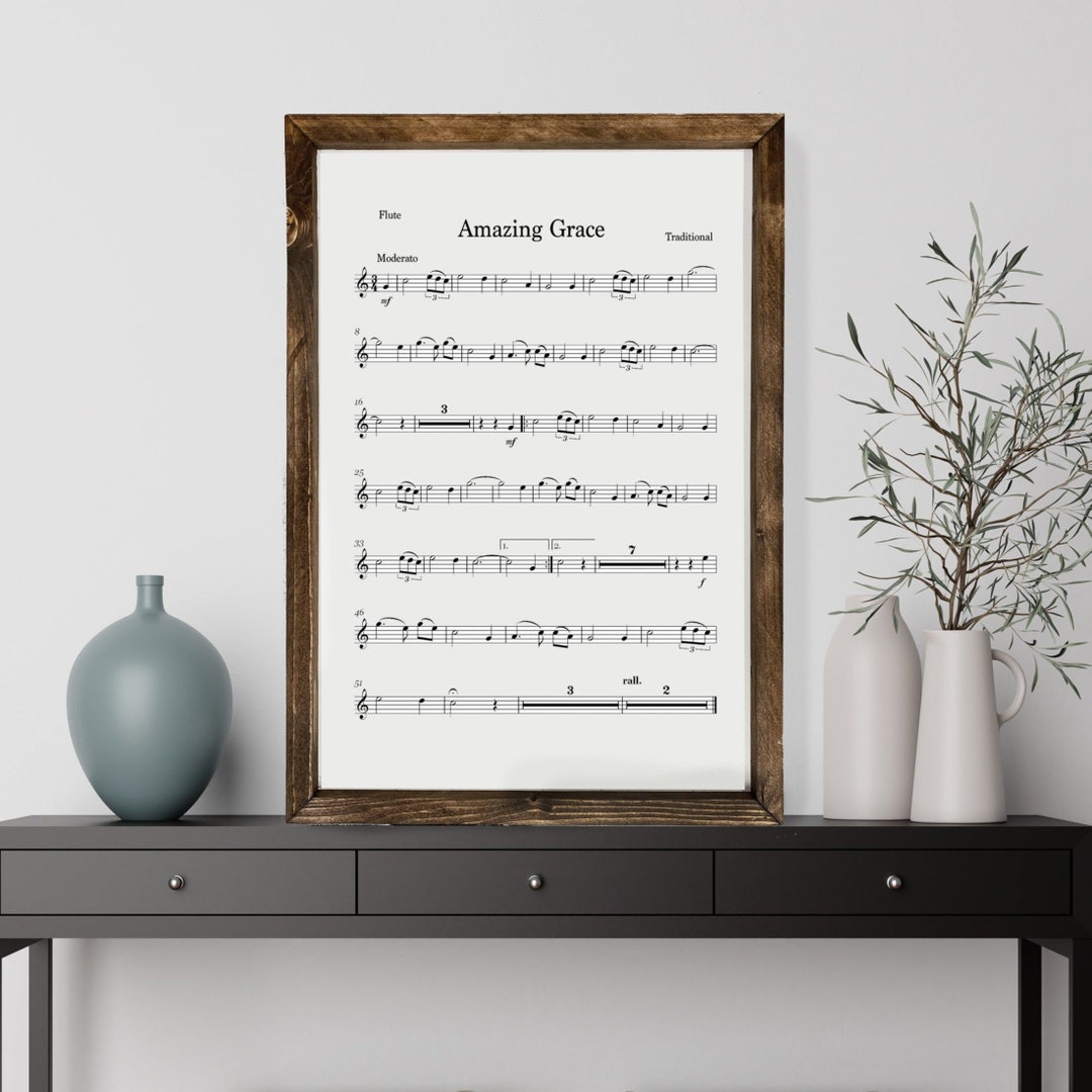 Amazing Grace Music Sheet Sign Bible Verse Sign Farmhouse Signs Amazing ...