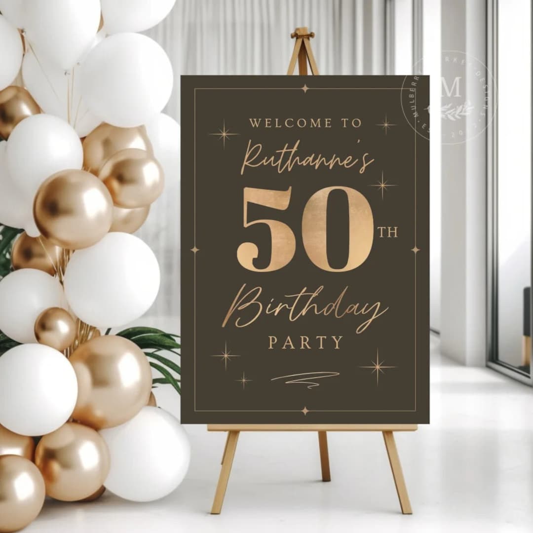 Personalized 50th Birthday Sign, Sign for 50th Birthday, Birthday Party ...
