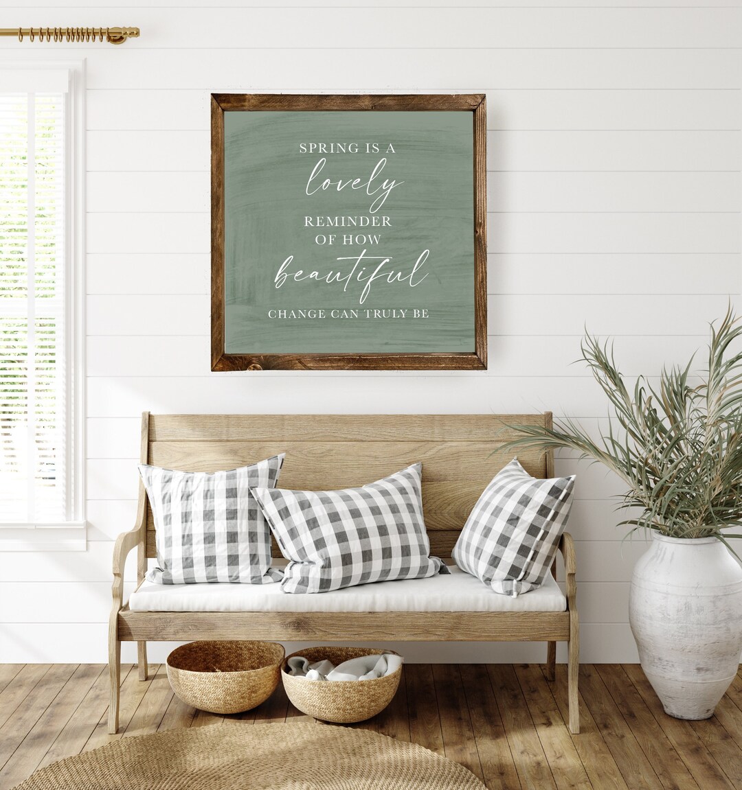 Spring is a Lovely Reminder Spring Wood Framed Sign Farmhouse Spring ...