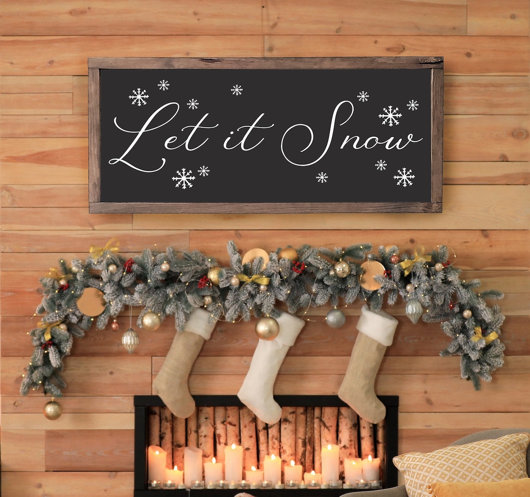 Let It Snow Sign, Christmas Sign, Winter Decor, Christmas Wall Art ...