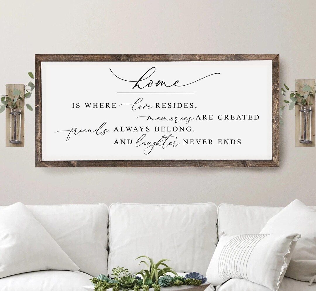 Home is Where Love Resides Sign, Home Decor Sign, Farmhouse Signs, Home ...