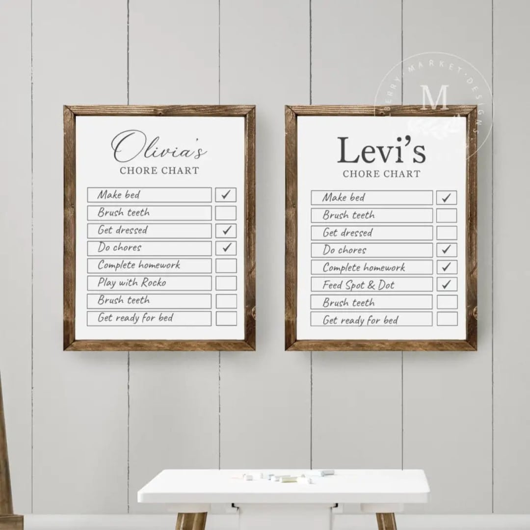 Personalized Acrylic Dry Erase Chore Chart, Kids Chore Chart, Childrens ...