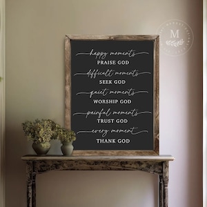 Happy Moments Praise God Christian Wall Art, Inspirational Wall Art ...