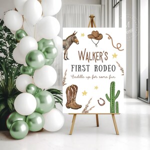 Personalized Rodeo Cowboy Birthday Party Sign, Cowboy Party Sign, Rodeo ...
