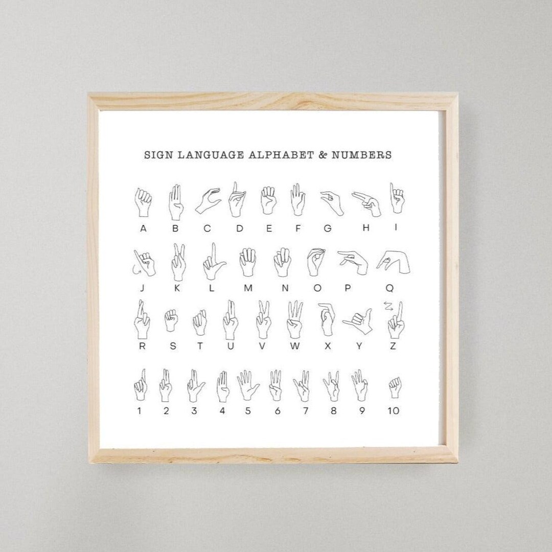 ASL Sign Language Alphabet Sign, Teacher Art, School Room Art ...