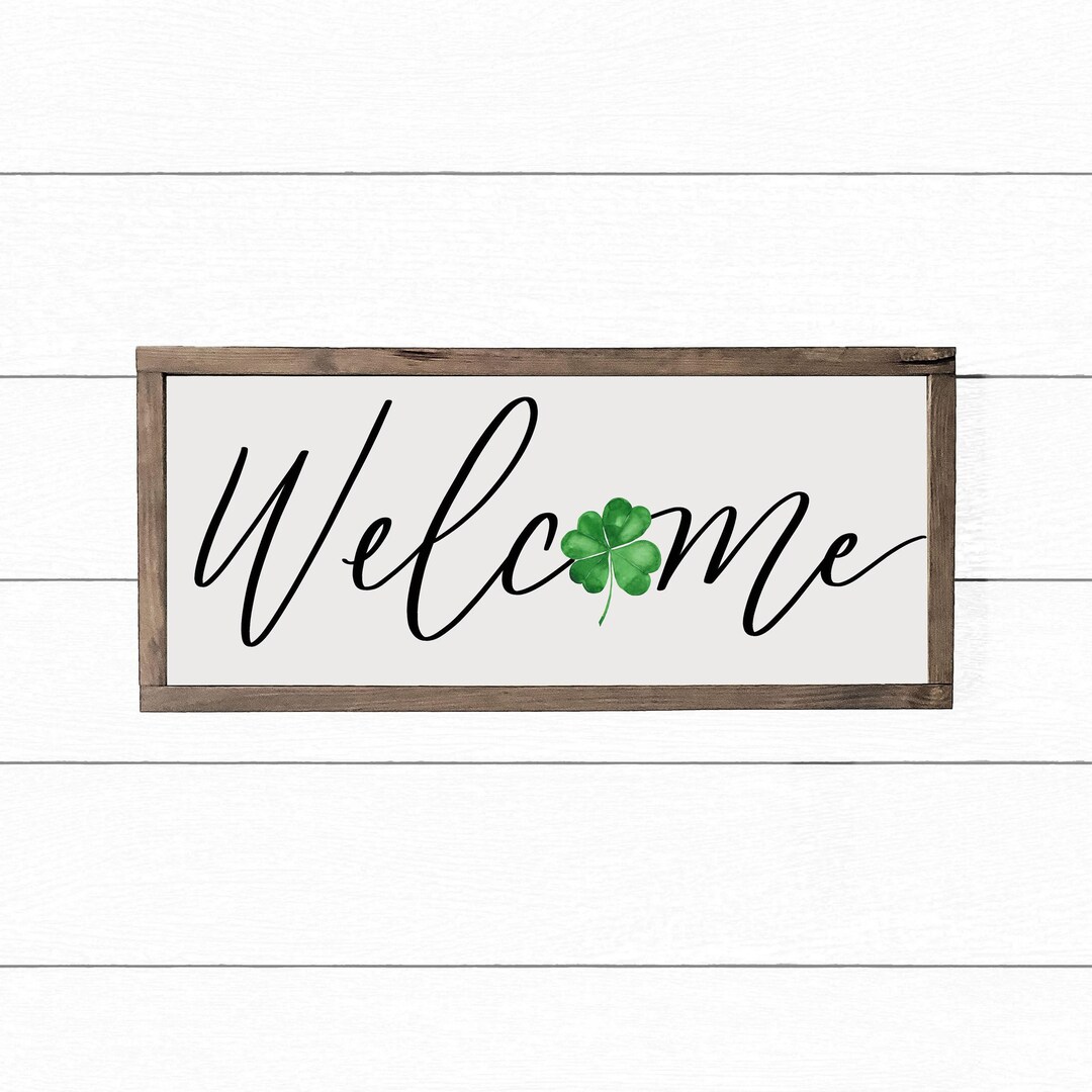 Shamrock Welcome Sign, Irish Welcome Sign, Irish Signs, Spring Signs ...