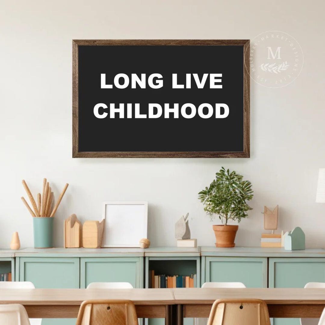 Long Live Childhood Play Room Sign, Wood Framed Sign, Toy Room Sign ...