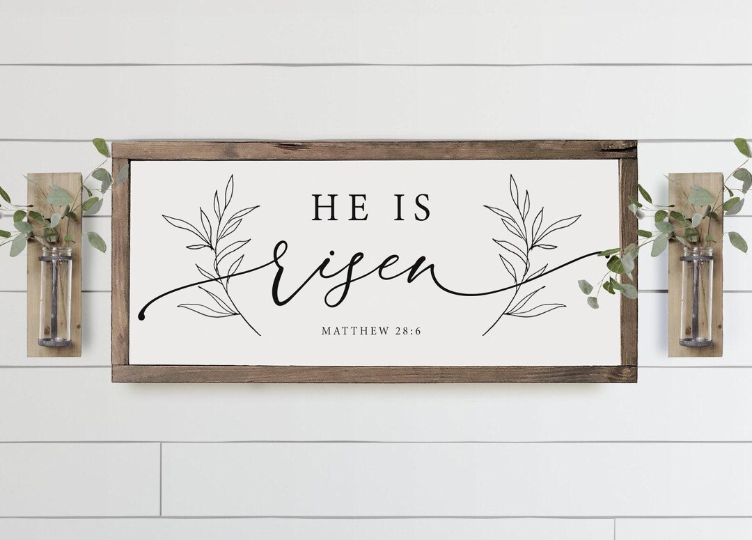 He is Risen Sign | Easter Home Decor Sign | Easter Wall Decor | Easter ...
