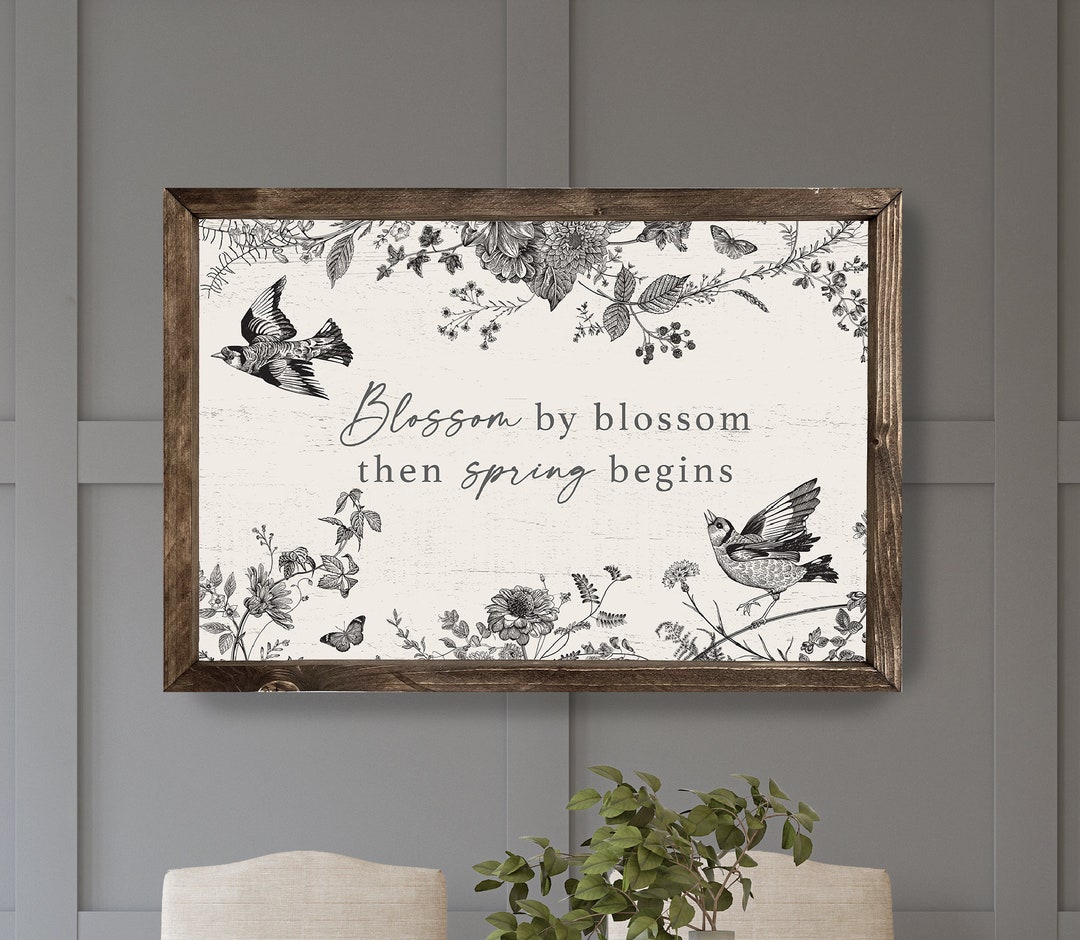 Blossom by Blossom Vintage Spring Wall Art, Spring Signs, Wall Decor ...