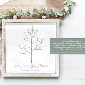 Personalized Fingerprint Tree Sign, Family Tree Sign, Gift for Mom ...