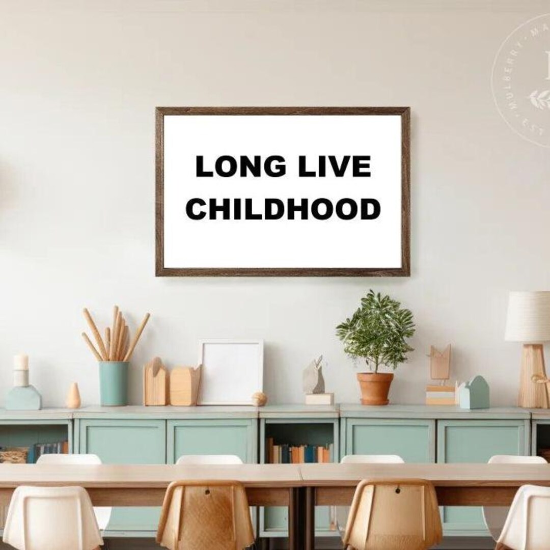 Long Live Childhood Play Room Sign, Wood Framed Sign, Toy Room Sign ...