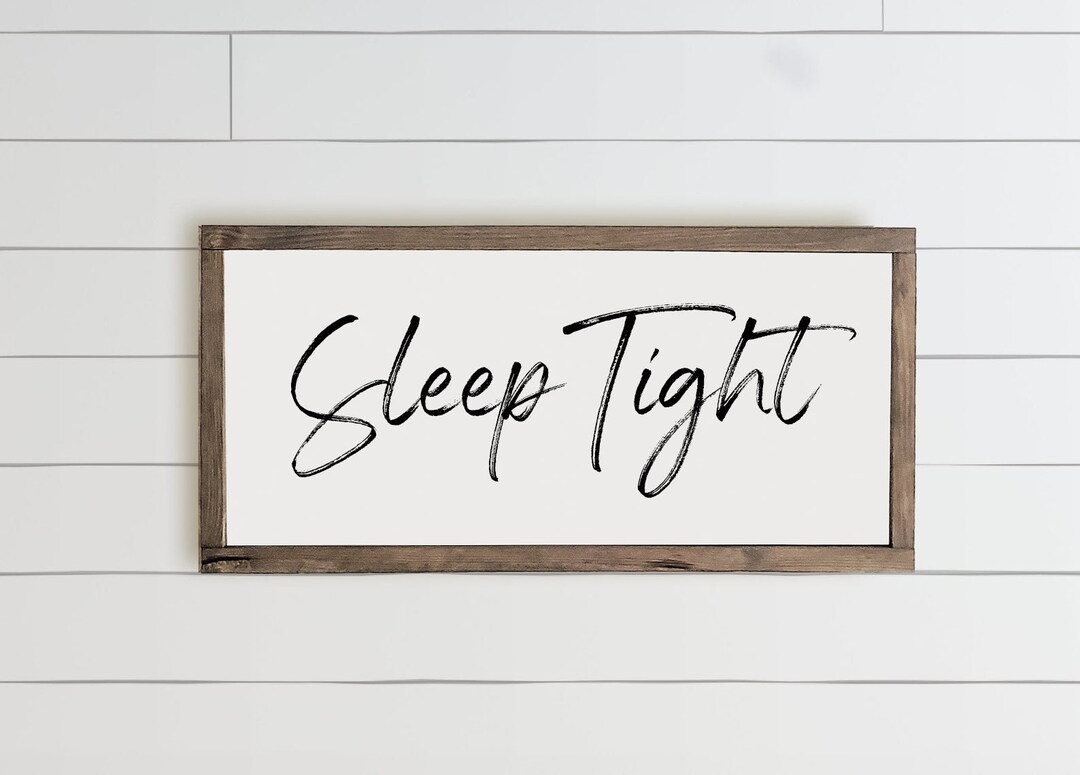 Sleep Tight Wood Framed Farmhouse Sign, Bedroom Sign, Farmhouse Bedroom ...