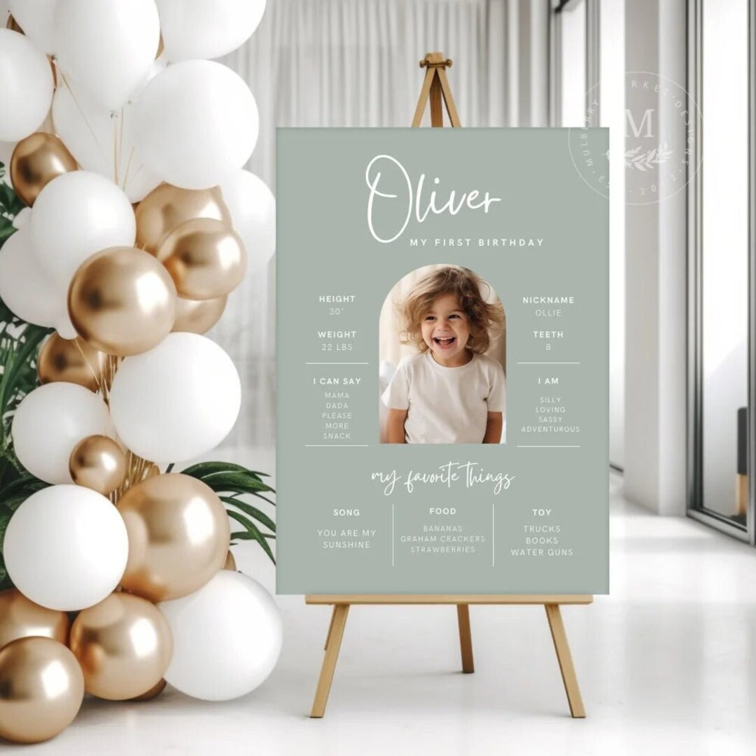 First Birthday Milestone Board Sign, First Birthday Sign, Milestone ...