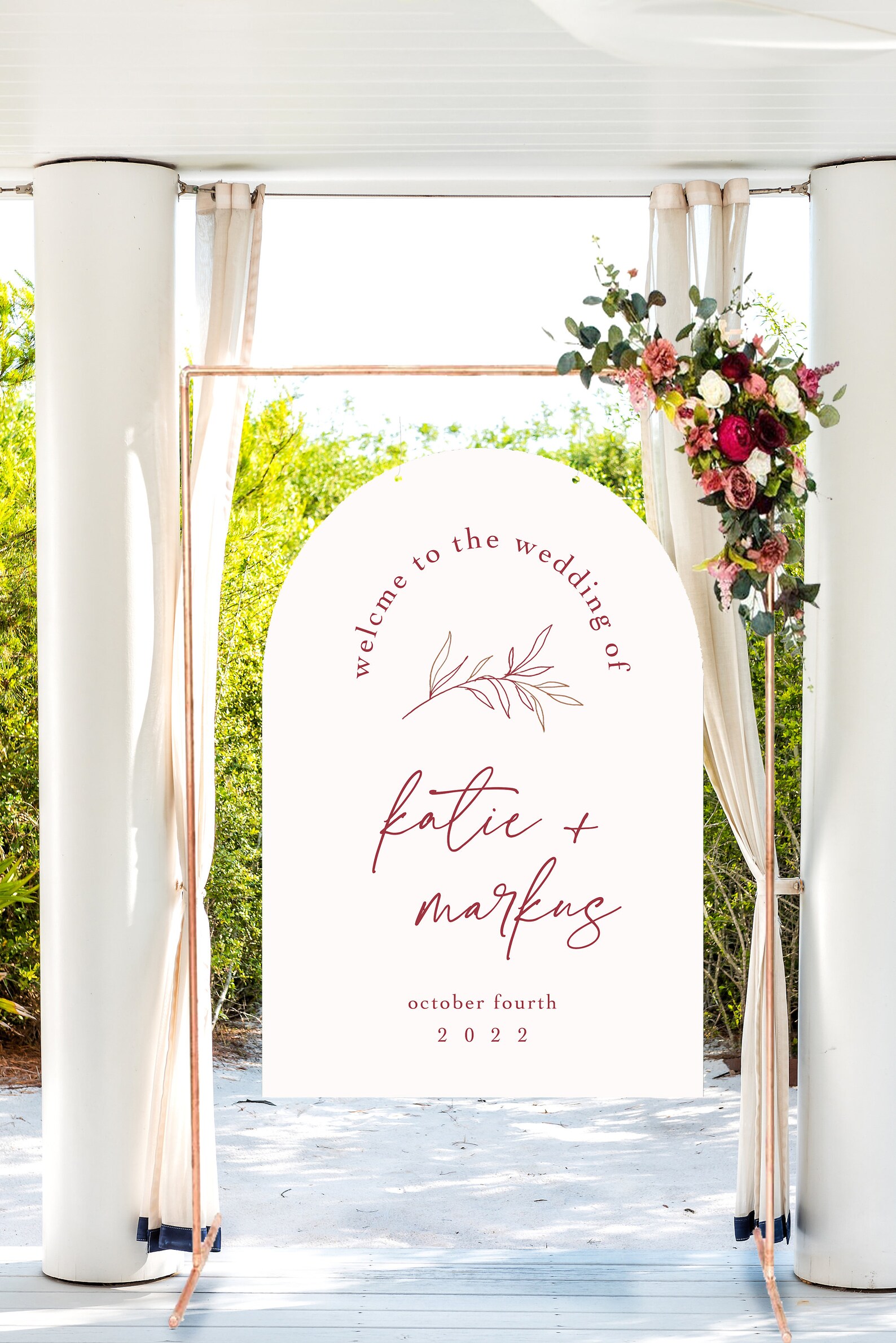 Arched Acrylic Wedding Welcome Sign Arched Wedding Sign Modern | Etsy