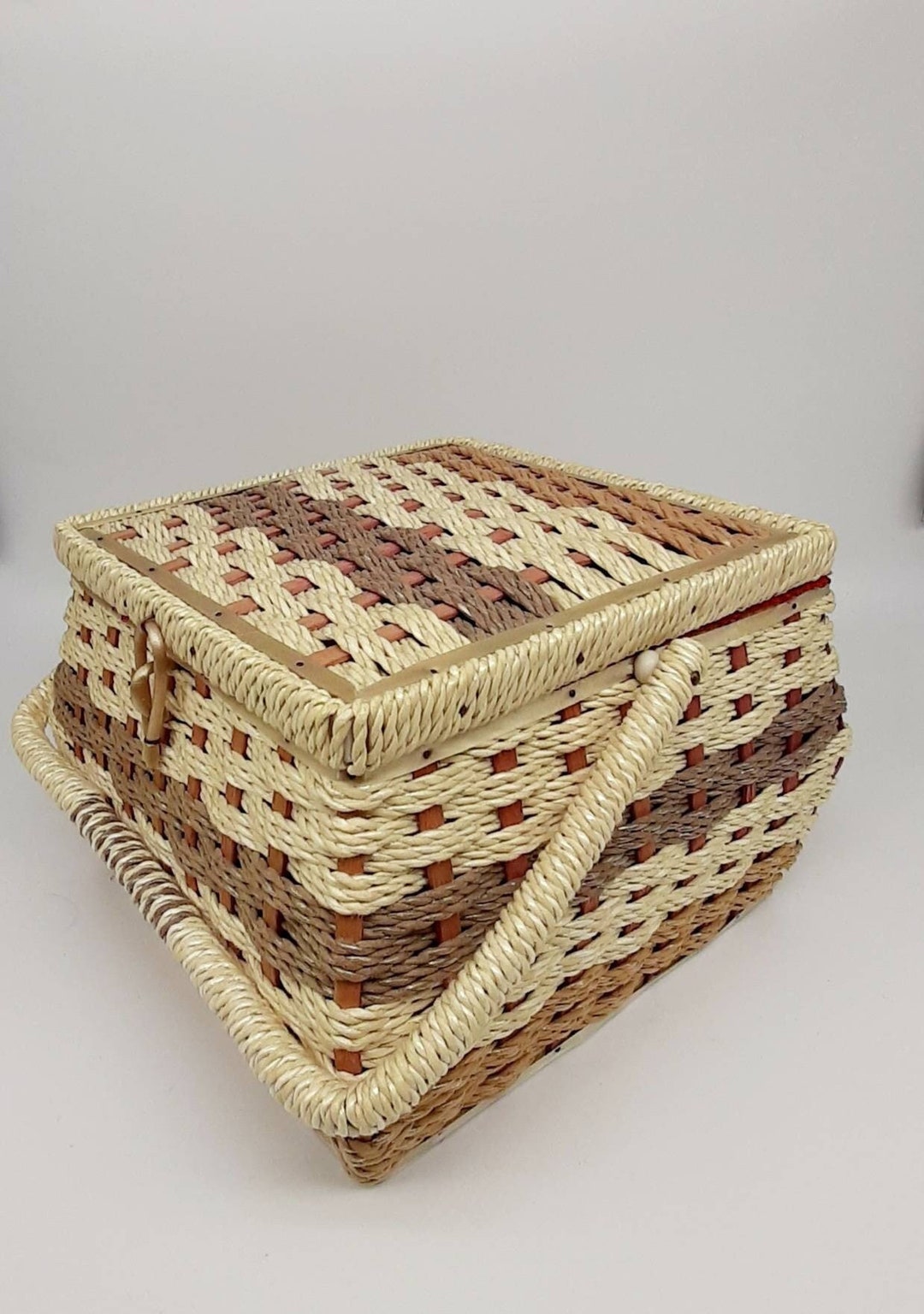 Mid Century Ruby Red Sewing Caddy - Etsy