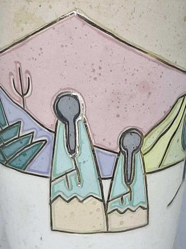 Beautiful Southwest Vase Hand Painted in Pastels & Gold by R - Etsy