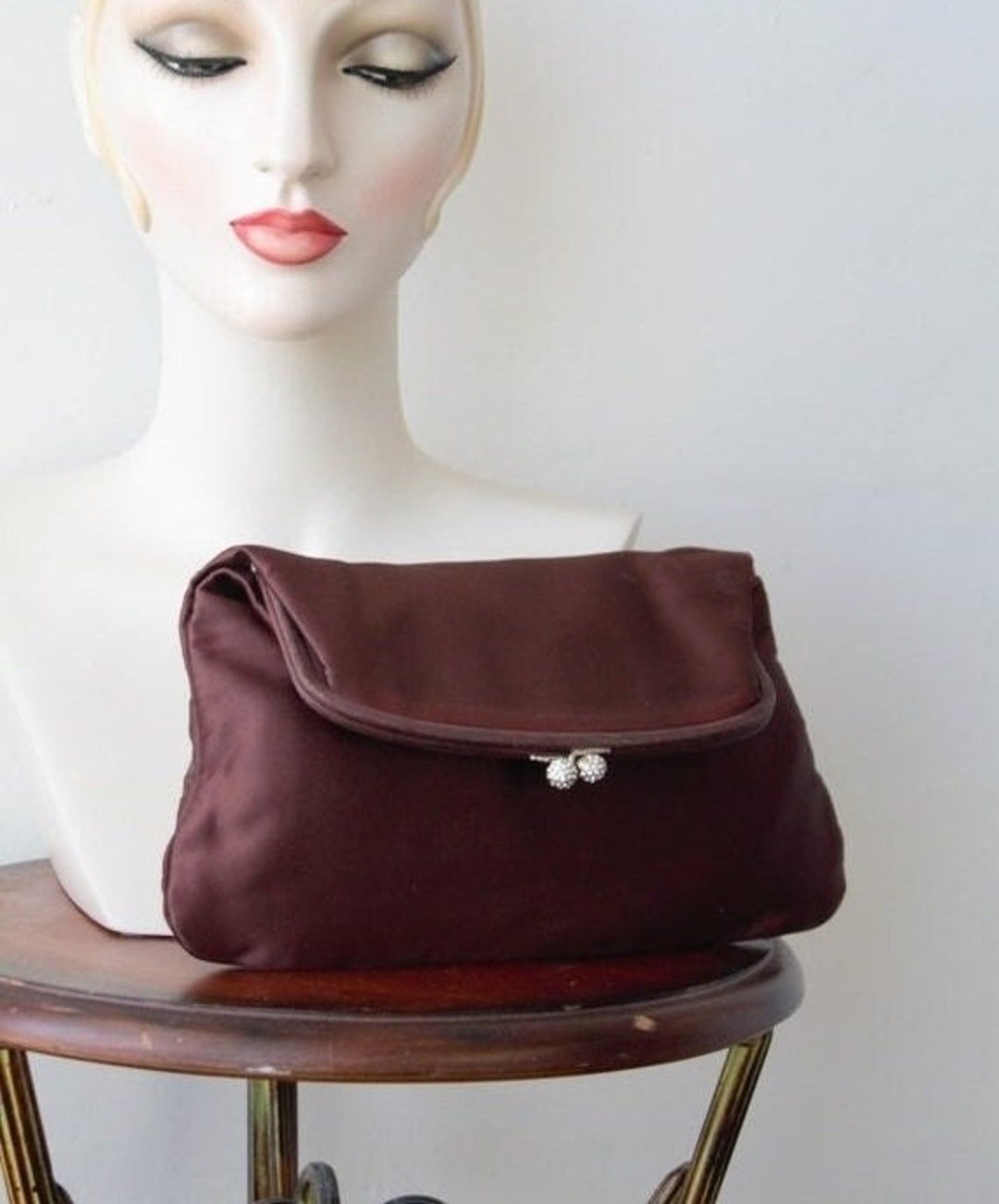Envelope Clutch by COBLENTZ Original Formal Clutch Kiss Lock Bag Brown ...