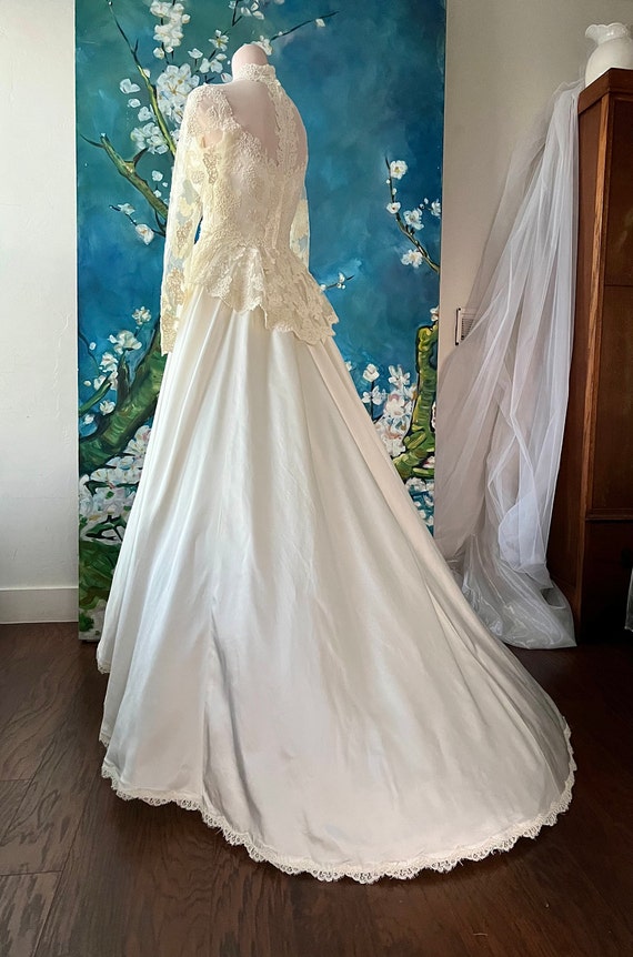 70s Western Prairie Princess Bride Cream Wedding Dres… - Gem