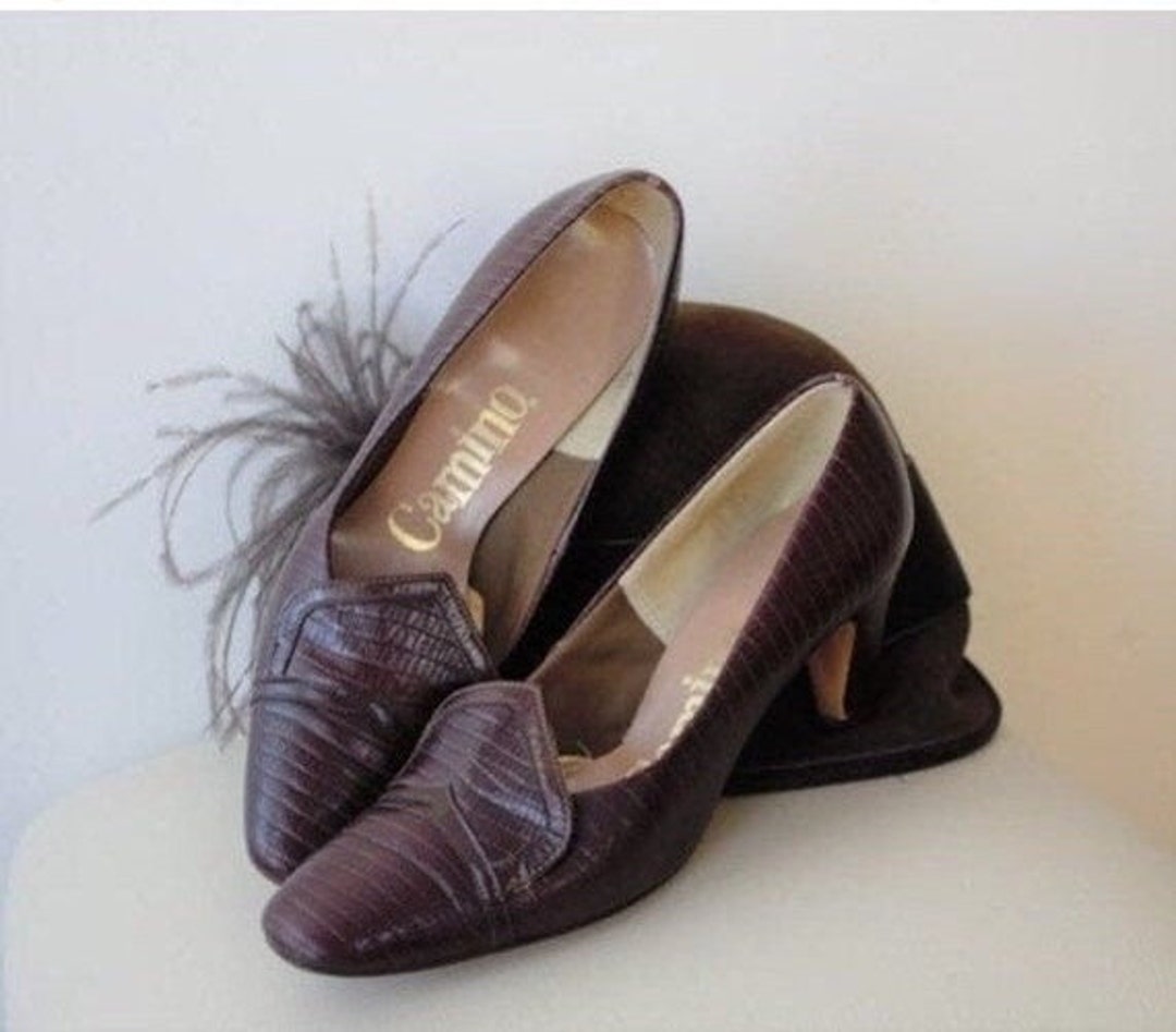60s Mod Shoes Snake Skin Oxford Pumps Italian Loafer Penny Kitten Heels ...