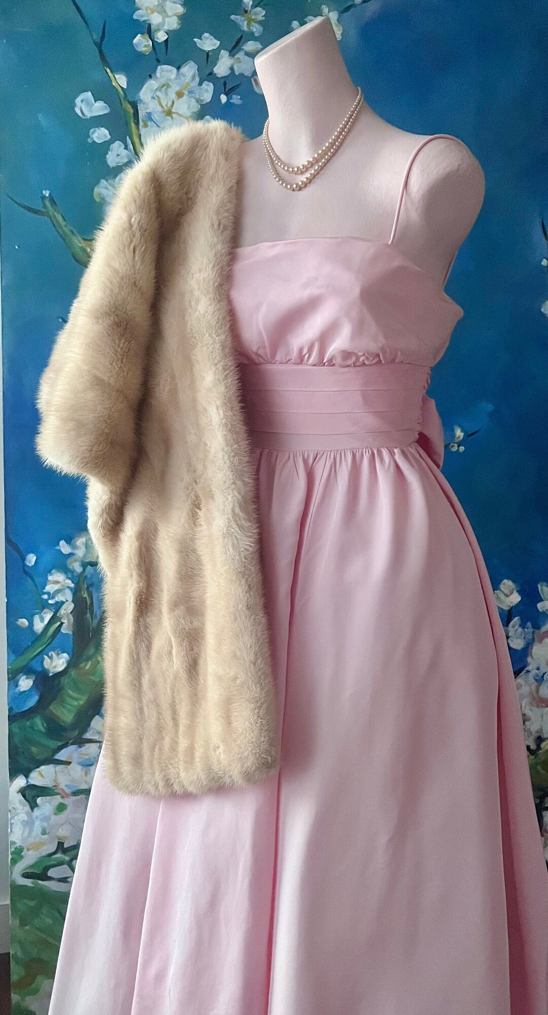 Mink Bridal Stole Cape Blonde Emba Natural Pale Rose Mink Fur Stole ...